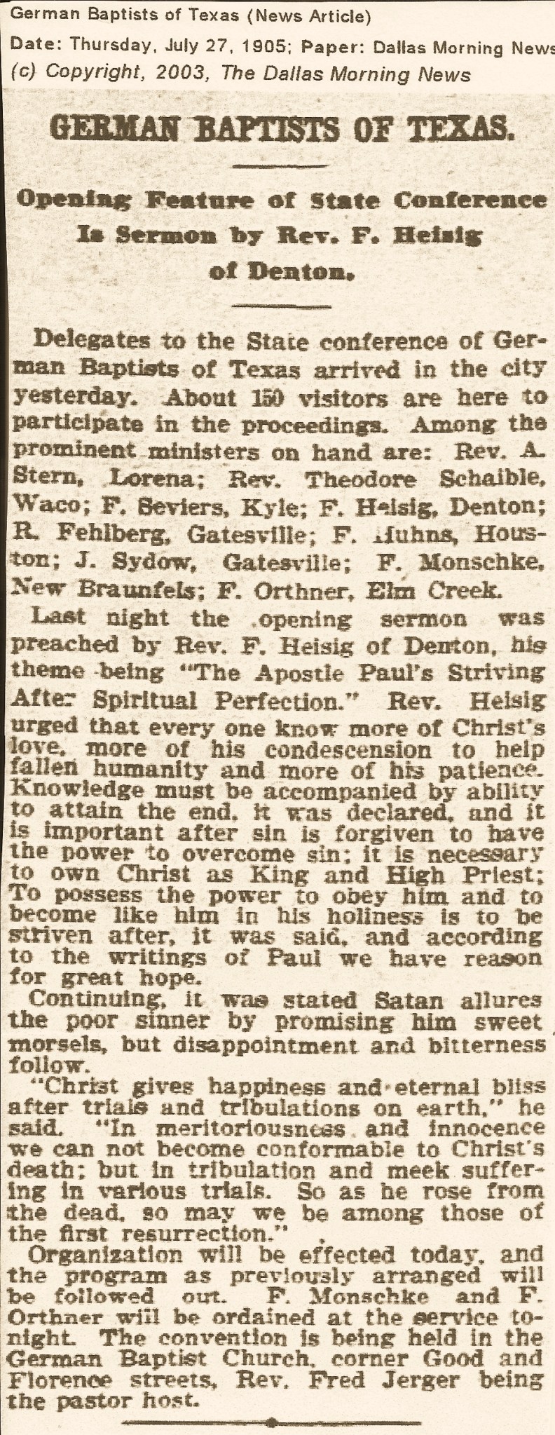 Reverend Ferdinand John Robert Heisig (1833-1918) | Geneagenie